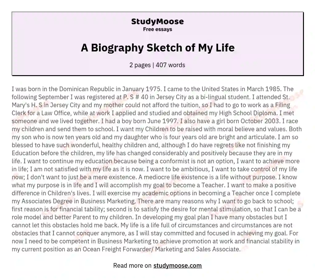 Discover 87 Sample Biographical Sketch Yourself Super Hot Seven edu vn