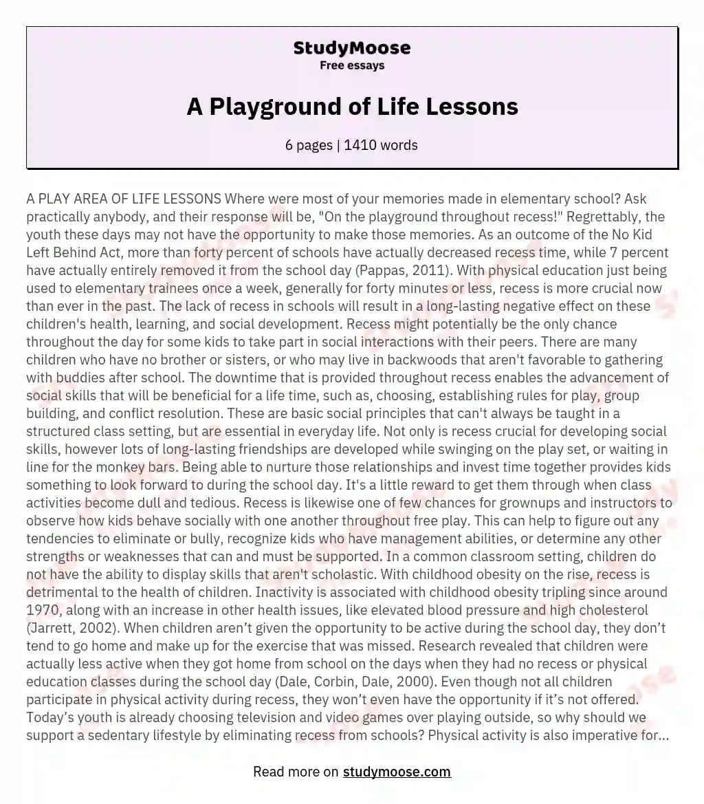  Descriptive Writing About A Playground Descriptive Essay The 