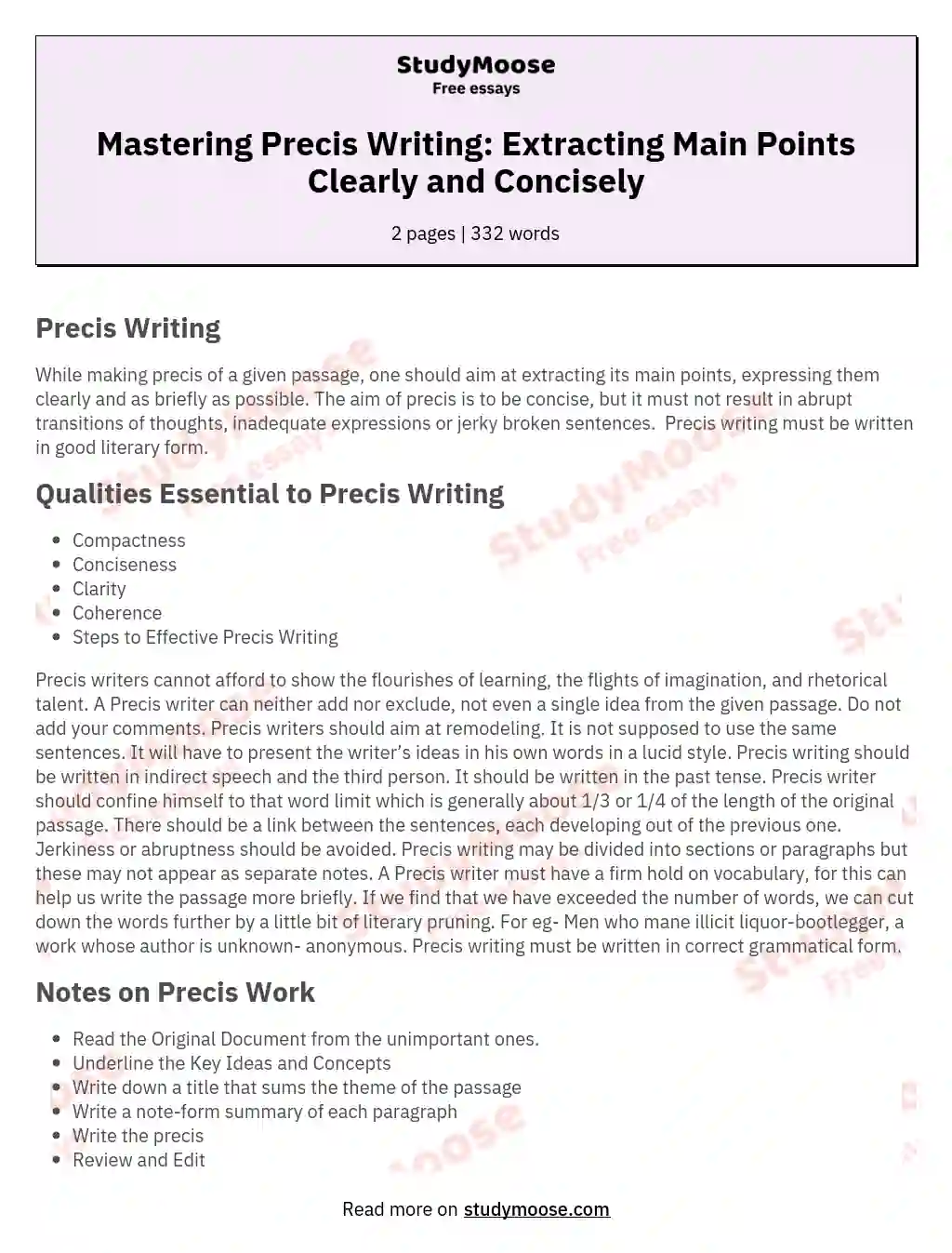  Precis Summary Example Precis Vs Summary How Are The Different 
