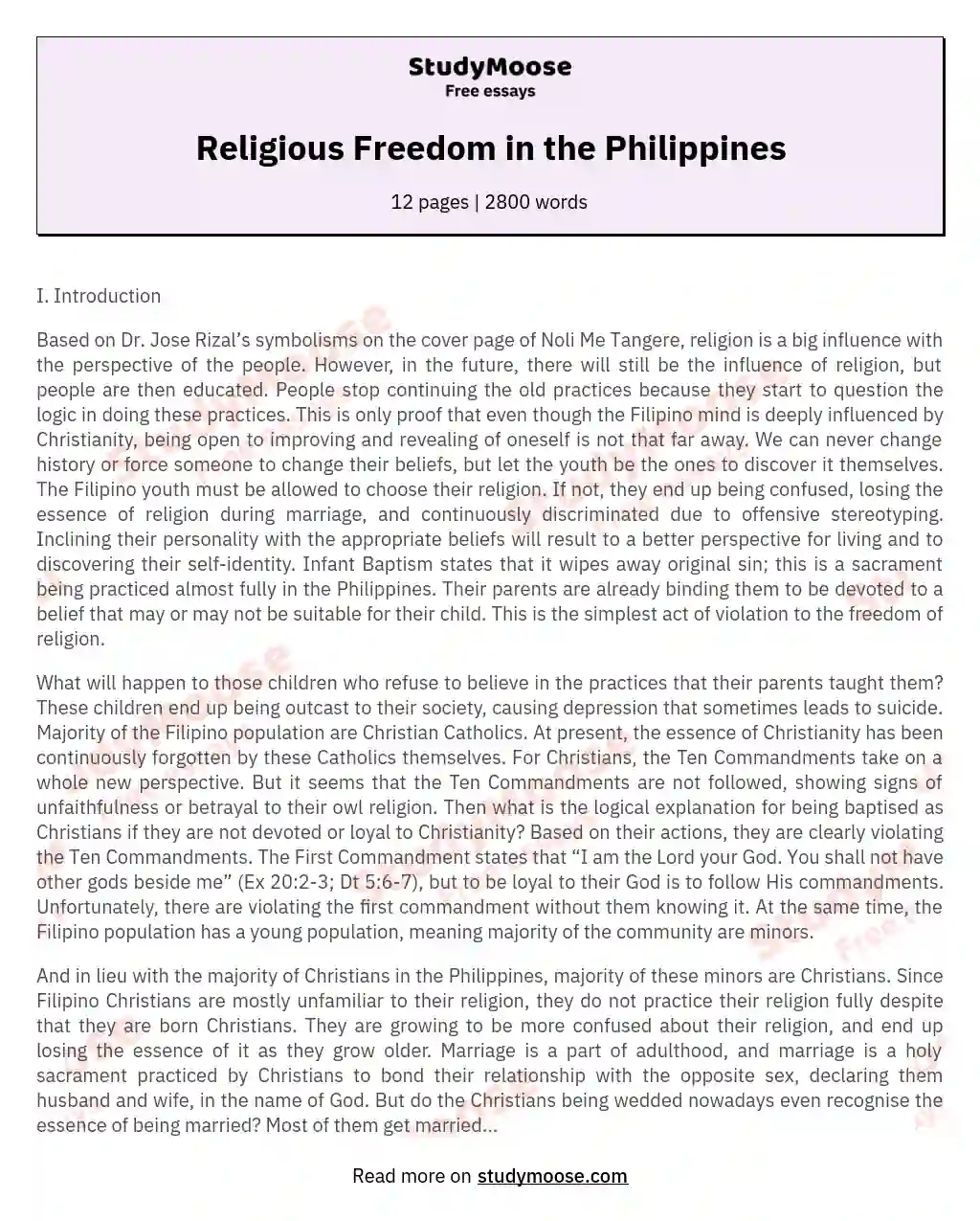 Religions In The Philippines Essay Sitedoct