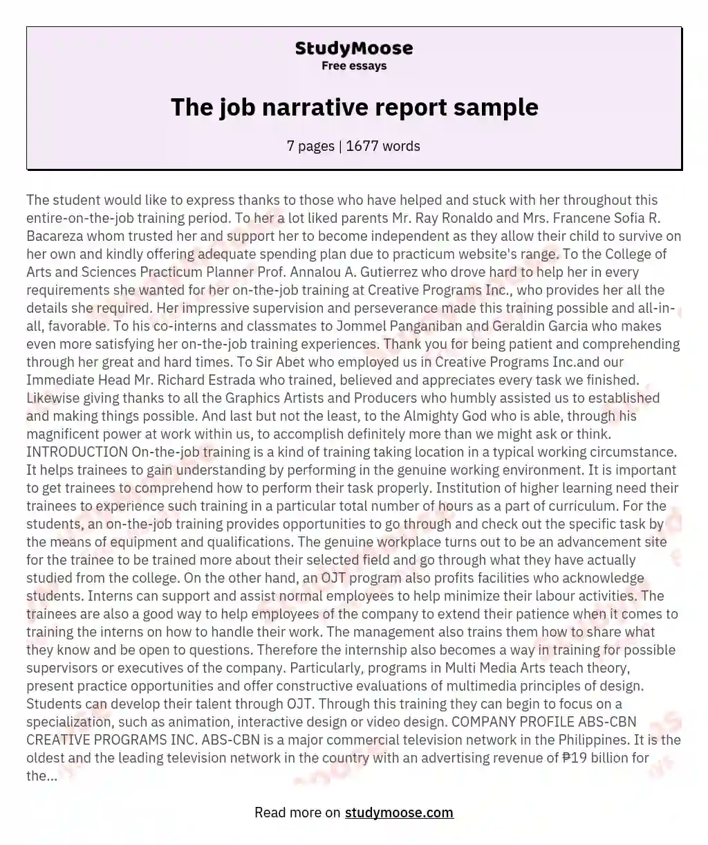 Example Of Narrative Report Example Of A Narrative Report 2022 10 03